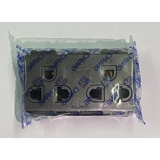 เต้ารับคู่กราวด์มีม่านฯ/ดำ-เสียบล็อค ซีรี่ส์ Y CHANG รุ่น PCH-904C-BK ...