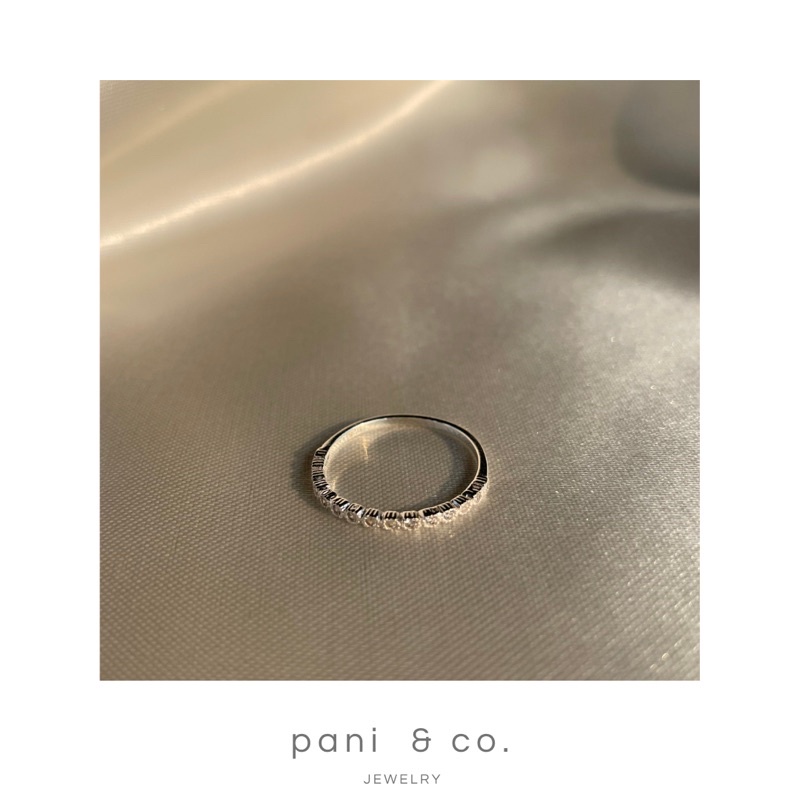Mel ring แหวนเงินประดับเพชรกลมครึ่งวง (แหวนเงินแท้) | Shopee Thailand