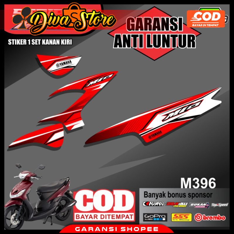 Striping Mio Sporty (M396) - สติกเกอร์ ลาย Yamaha Mio Smile Mio Sporty ...