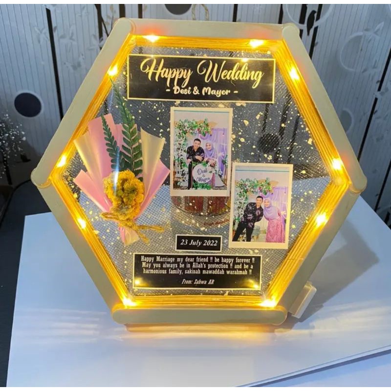 Hexa FRAME HEXAGON FRAME ของขวัญวันเกิด GRADUATION WEDDING ANNIVERSARY ...