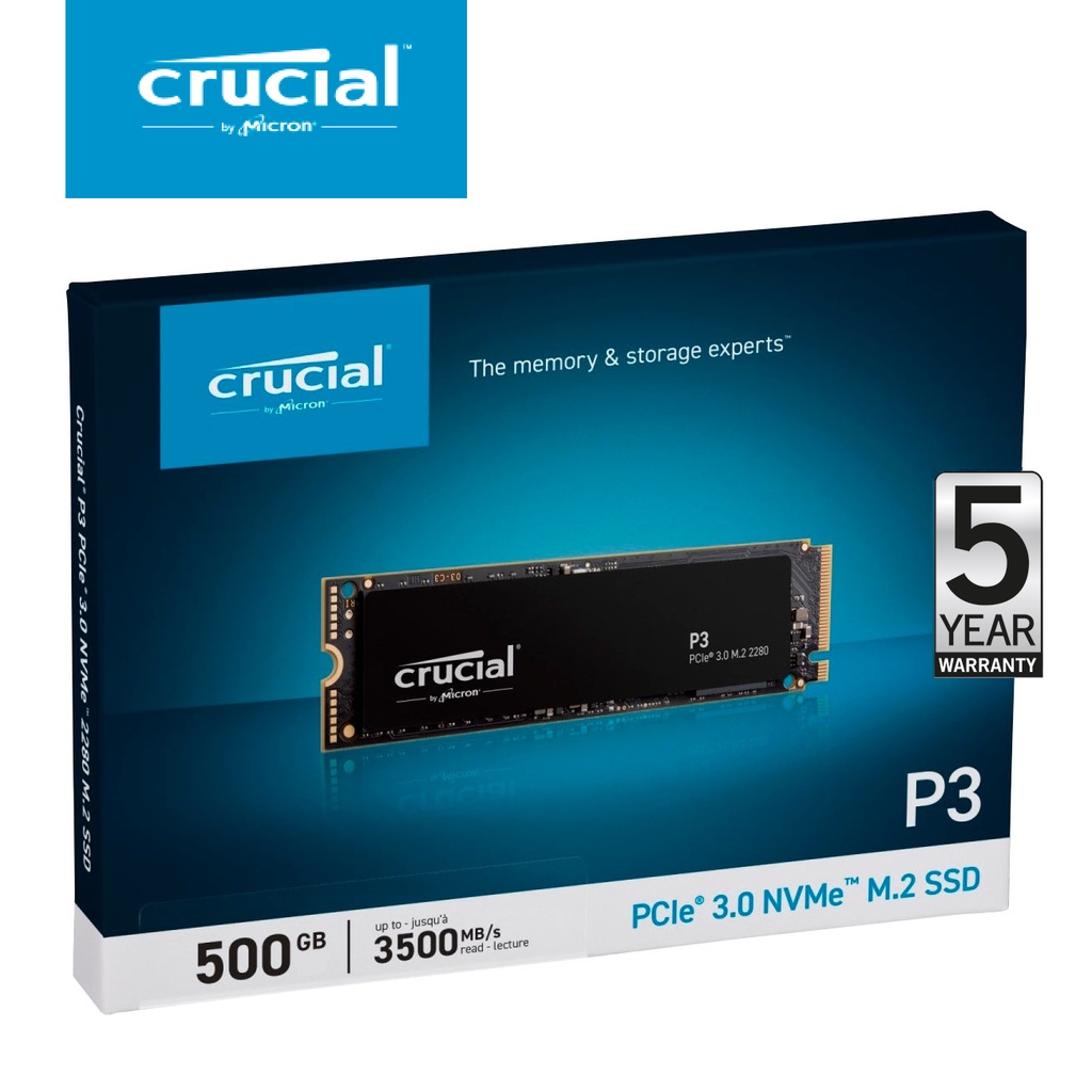 Crucial 500GB P3 NVMe M.2 SSD (Gen3) | Shopee Thailand