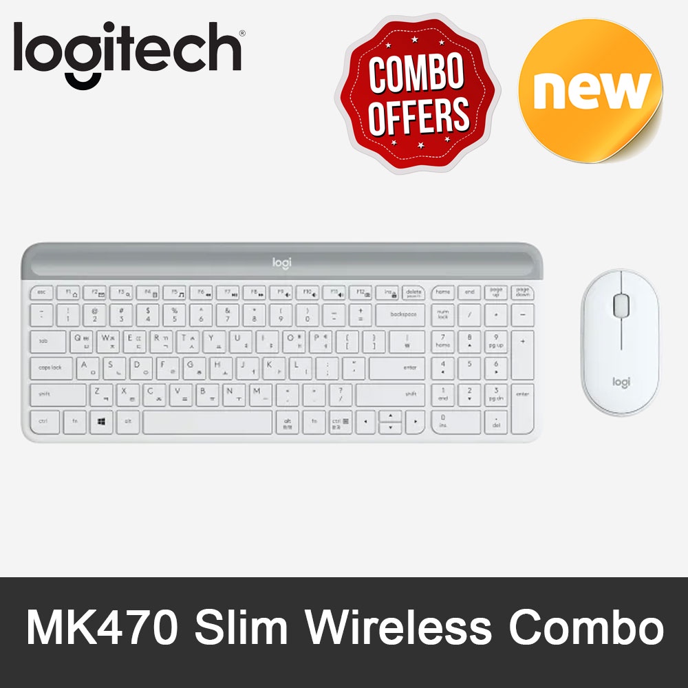 Logitech Mk470 Slim Wireless Keyboard And Mouse Combo Set Noiseless Shopee Thailand