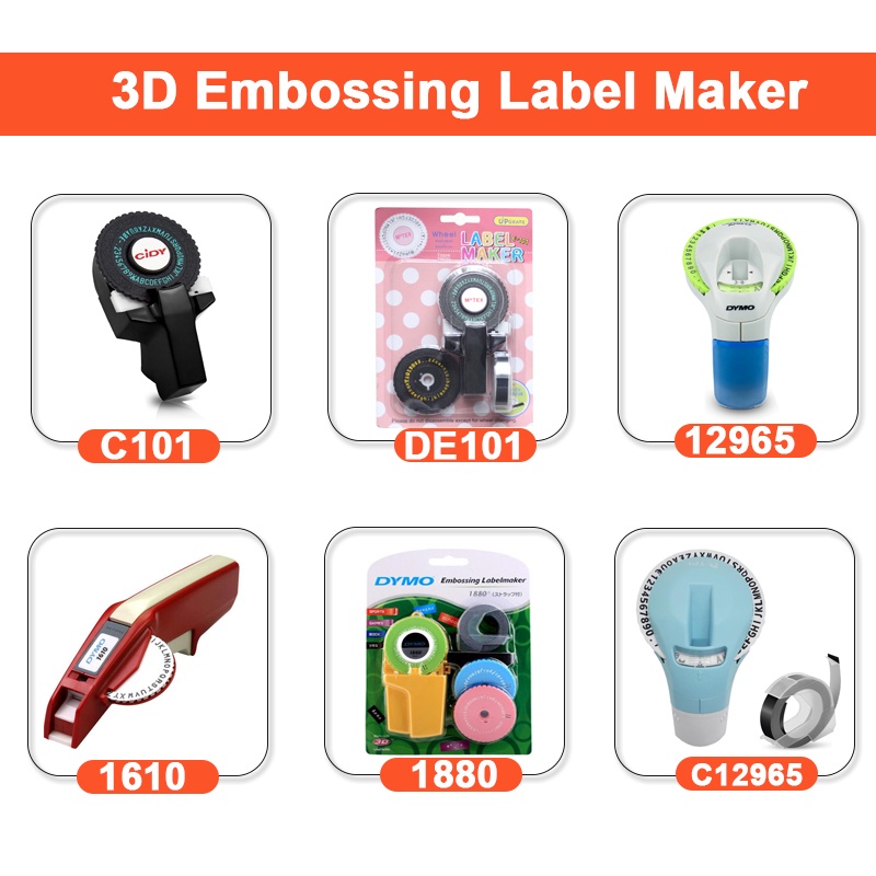 Dymo 12965 CIDY C101 MOTEX DE101 DYMO1880 เครื่องทําฉลาก ลายนูน 3D ขนาด ...