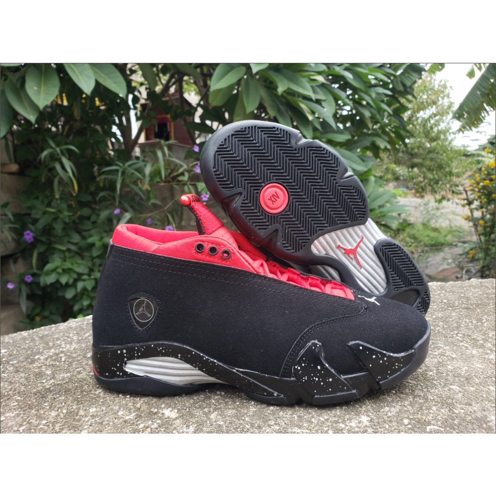 รองเท้าบาสเก็ตบอลผู้ชาย Jordan 14 Retro "Black Red" AJ14 | Shopee Thailand