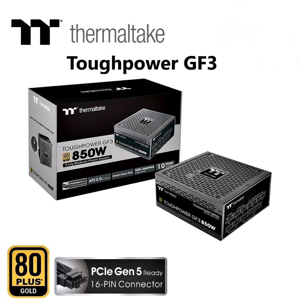 POWER SUPPLY (อุปกรณ์จ่ายไฟ) THERMALTAKE Toughpower GF3 850W Gold - TT Premium Edition (PS-TPD ...