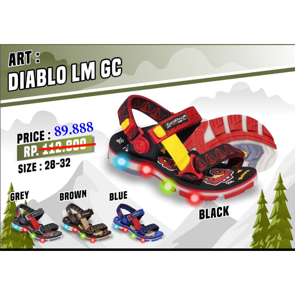 Gopro rubicon Boys led Light Mountain Sandals | Shopee Thailand