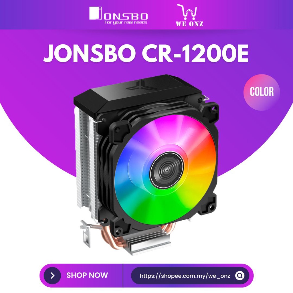 Jonsbo CR-1200E 2 ท่อความร้อน 9 ซม. พัดลม RGB CPU Cooler สําหรับ Intel AMD | Shopee Thailand
