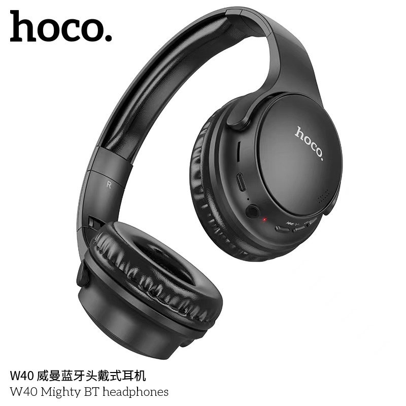 HOCO W40 หูฟังบลูทูธไร้สาย พับเก็บได้ เสียงเบสแน่น รองรับ Aux 3.5mm / เมมโมรี่การ์ด TF Card แบต ...