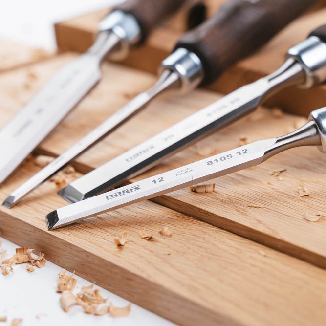 ชุดสิ่วงานไม้ 4 ด้าม สิ่วช่างไม้ Narex Profi Bench Chisel Set ชุดสิ่ว ...