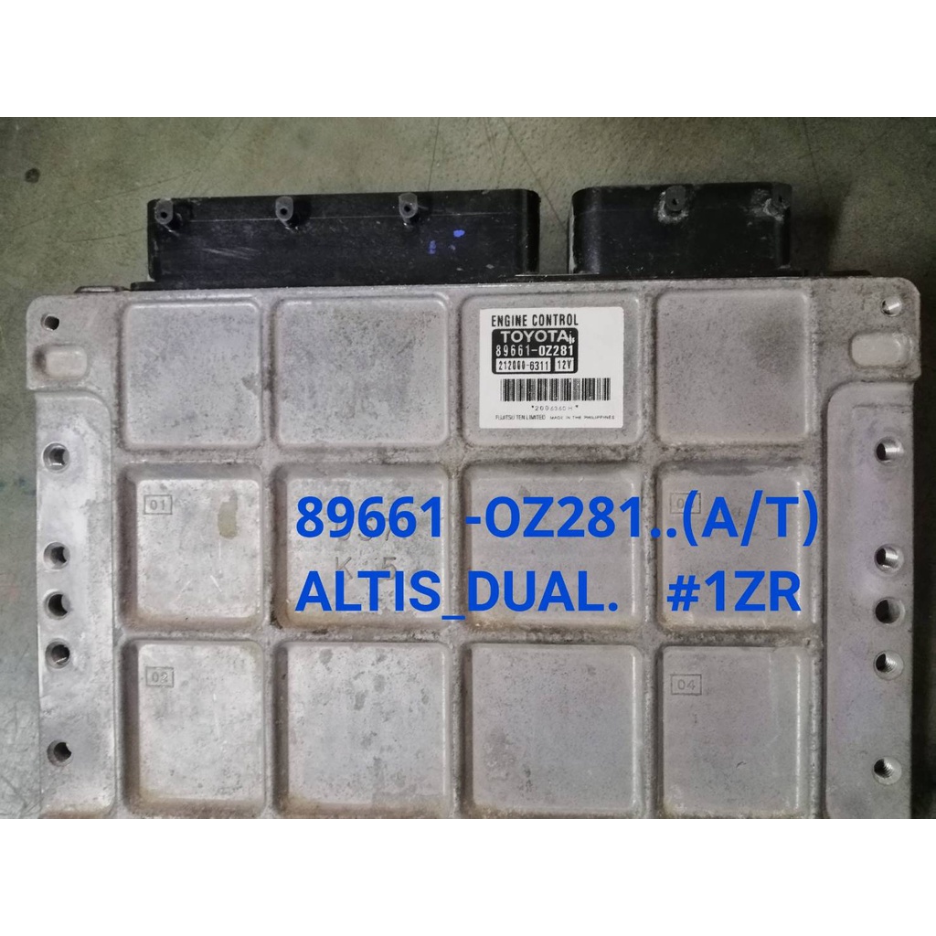 กล่องอีซียู คุมเครื่องยนต์ โตโยต้า อัสติส ดูโอ้ เกียร์ออโต้เครื่อง 1ZR รหัสกล่อง 89661-OZ281 ECU ...