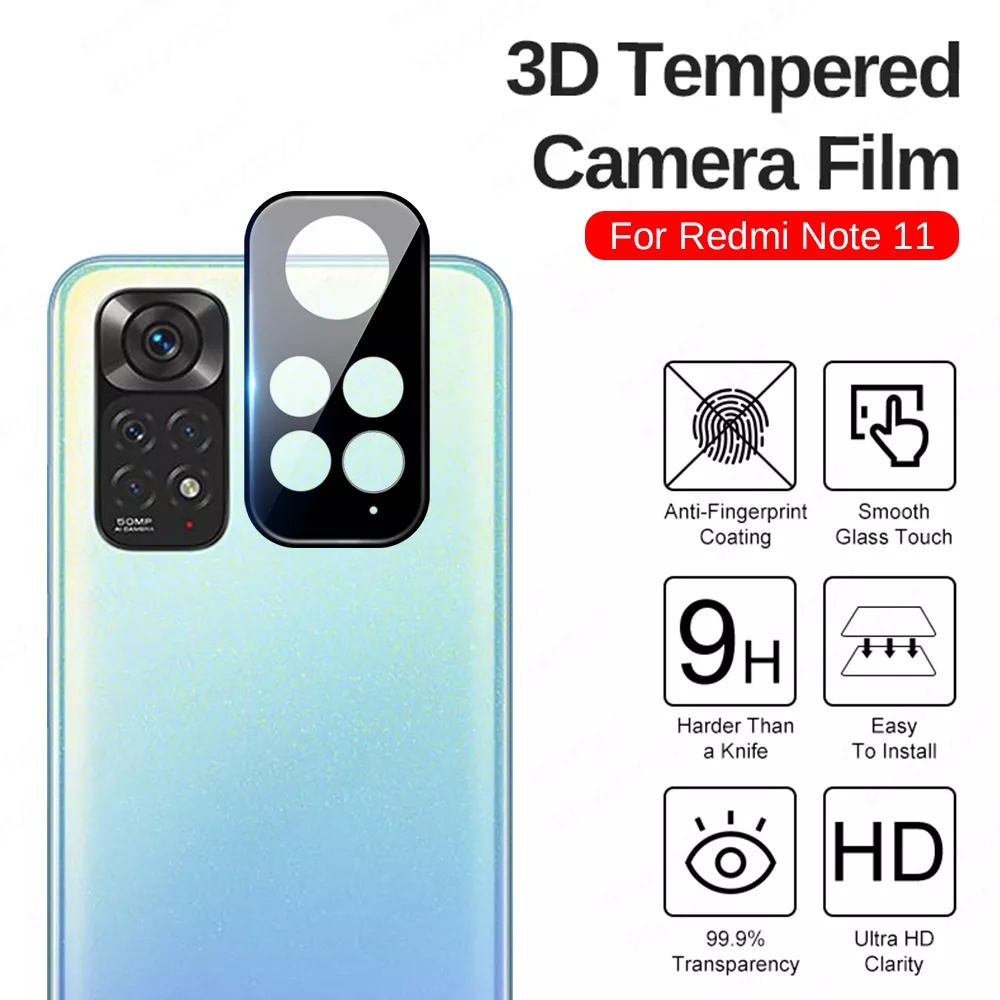 3D กระจกนิรภัยเลนส์กล้อง for Xiaomi Redmi Note 11 10 9s 9 Pro Redmi 10 ...