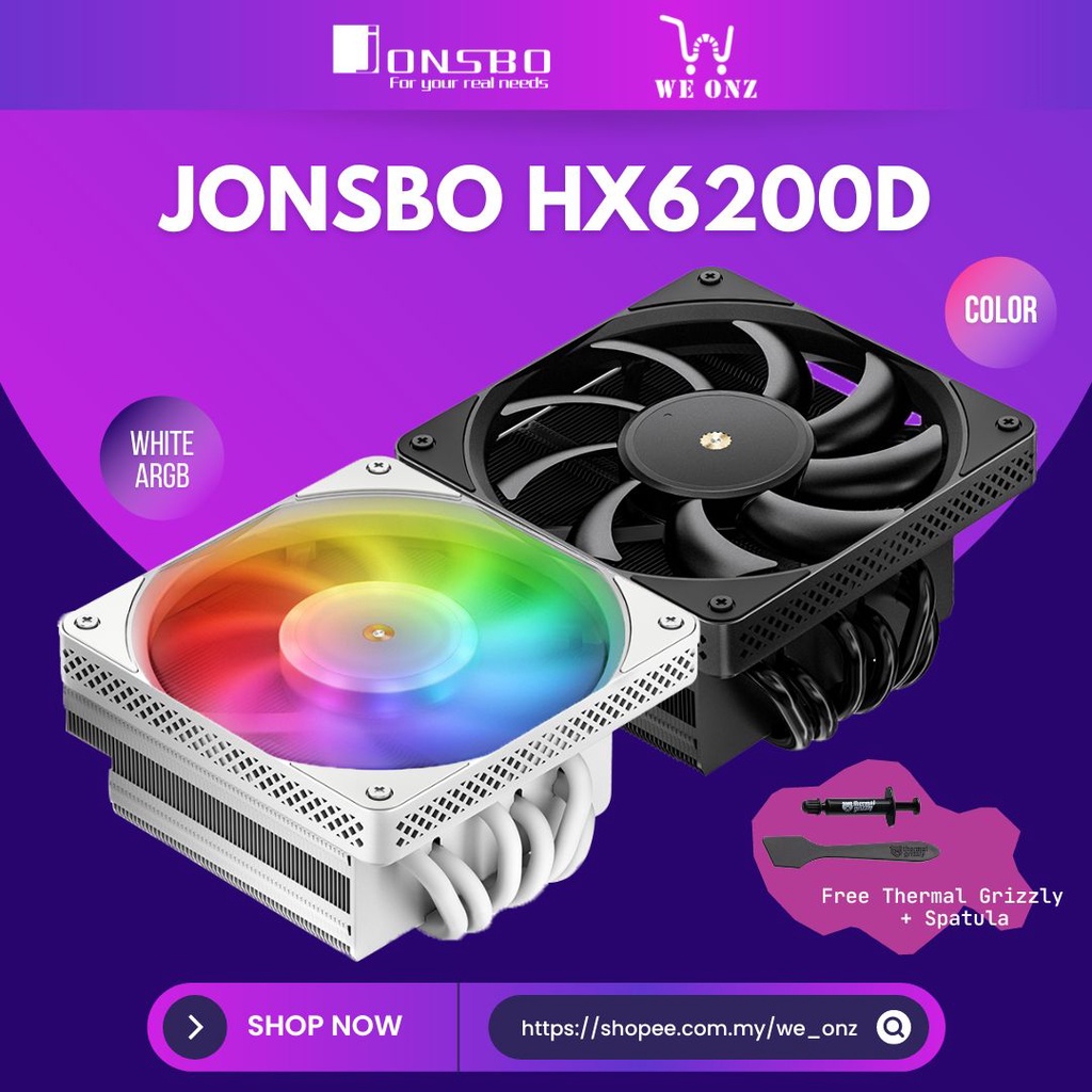[ฟรีเทอร์มอลกริซลี่] Jonsbo HX6200D 6 ท่อความร้อน CPU Cooler สําหรับ ...