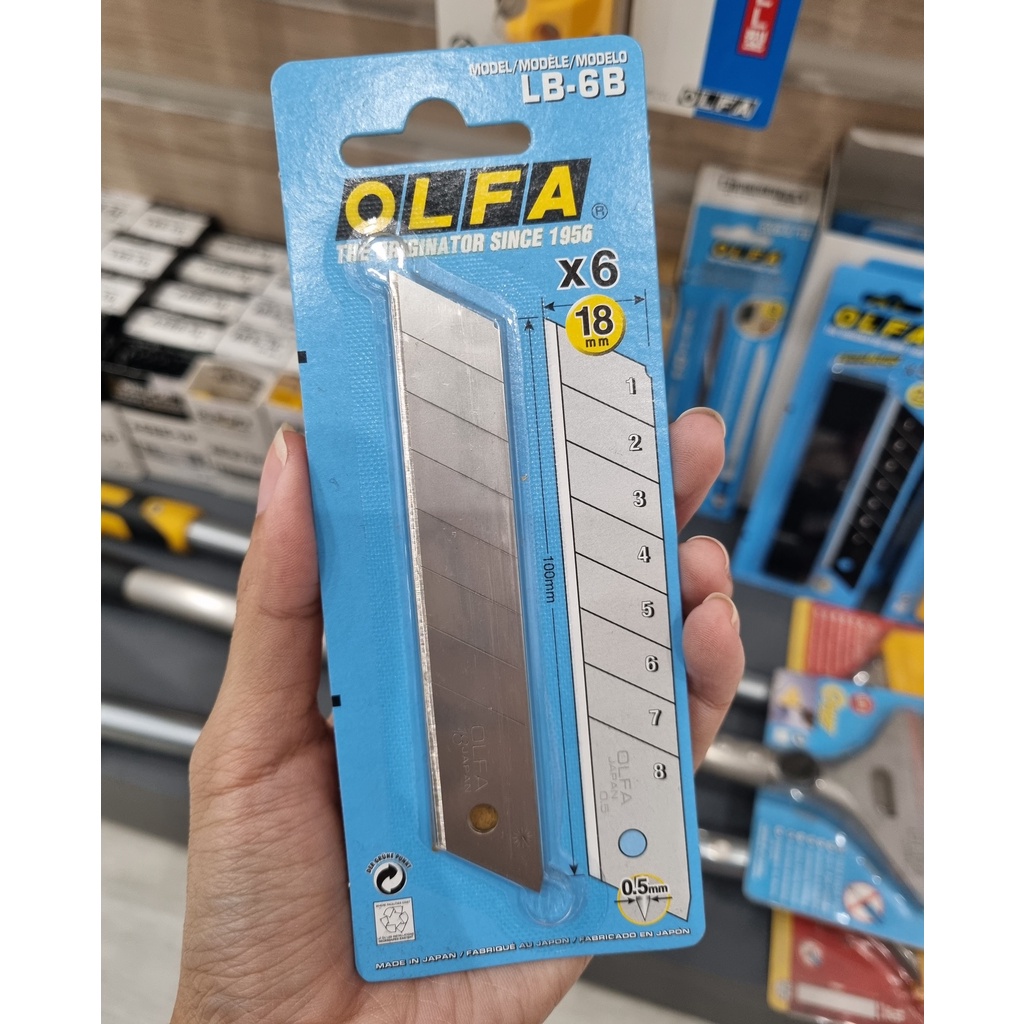 OLFA ใบมีดคัตเตอร์ LB-6B ขนาด 18 มม.ใช้กับมีดคัตเตอร์ OLFA ขนาด 18 มม. ทุกรุ่น สำหรับงานหนัก ...