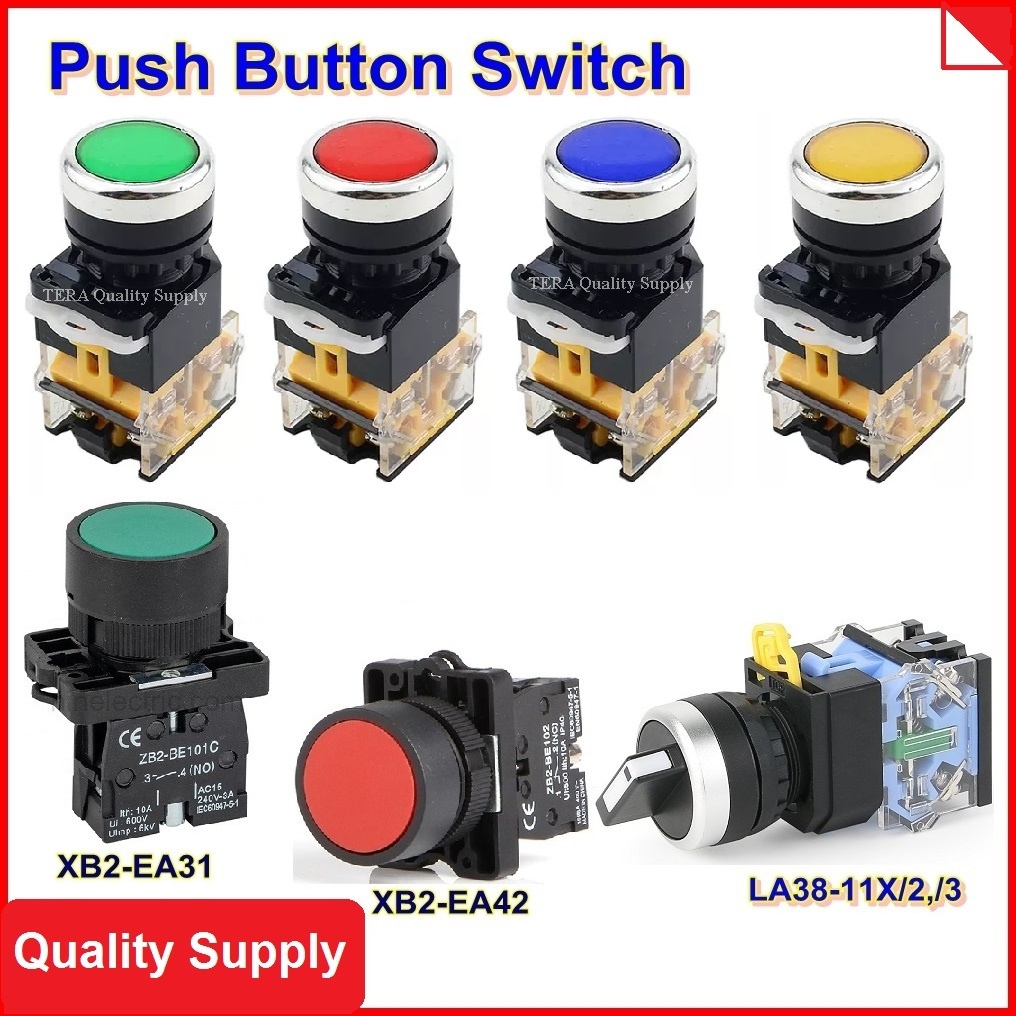 สวิทช์ ปุ่มกด กดติด ปล่อยดับ สวิทซ์ลูกศร Push Button Switch Selector Switch 22mm LA38-11 ...