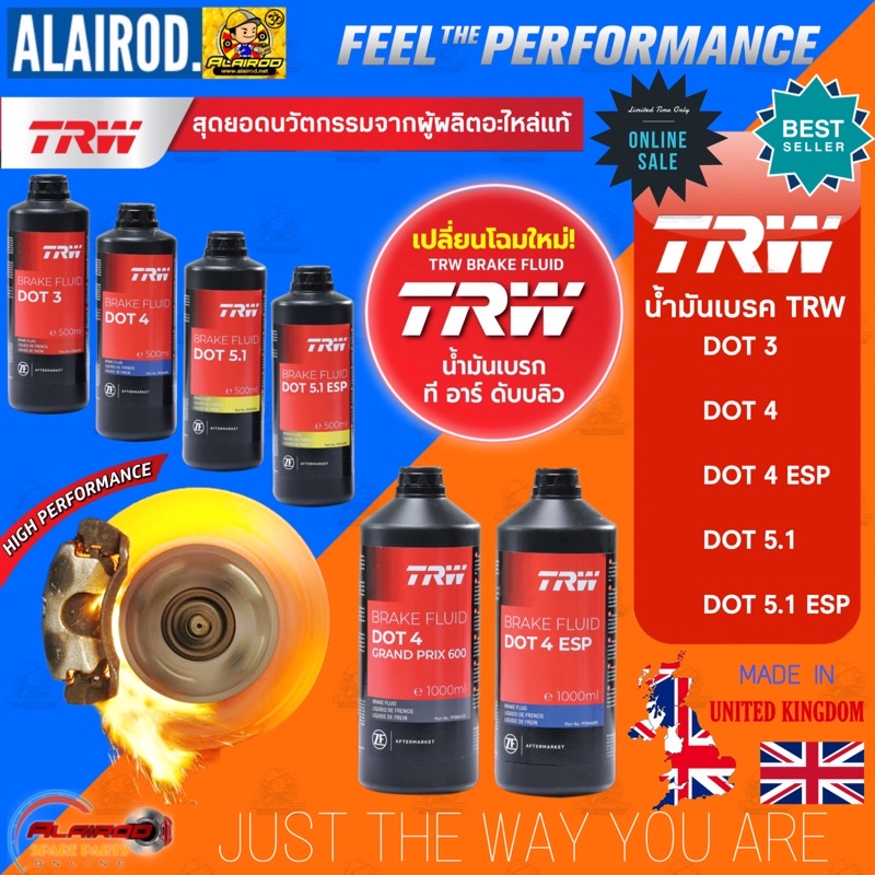 TRW น้ำมันเบรค มาตรฐาน ติดรถยุโรป DOT 3 , DOT 4 , DOT 4 EPS , DOT 5.1 , DOT 5.1 EPS สินค้านำเข้า ...