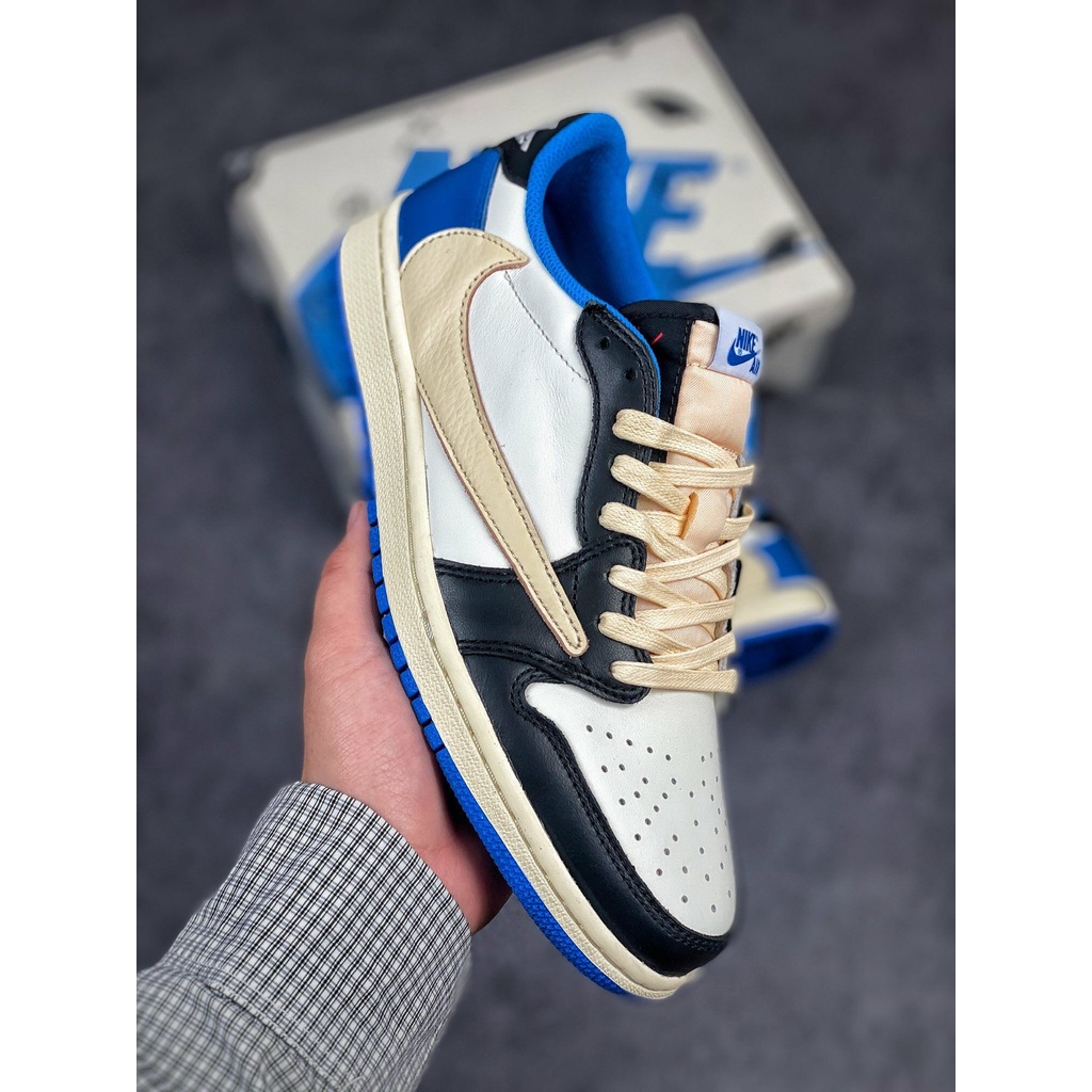 Fragment Design x Travis Scott x Air Jordan AJ 1 Low Military Blue . 丹 ...