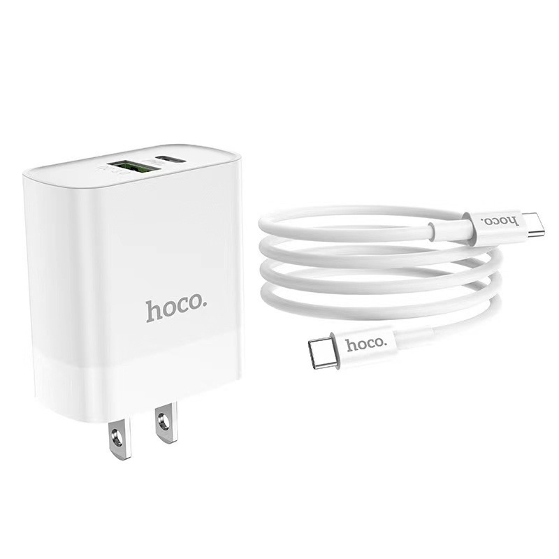 HOCO C80 ปลั๊กชาร์จพร้อมสายPD 20W Quick Charge 3.0 PD 3.0 สำหรับ Type-C to L | Shopee Thailand