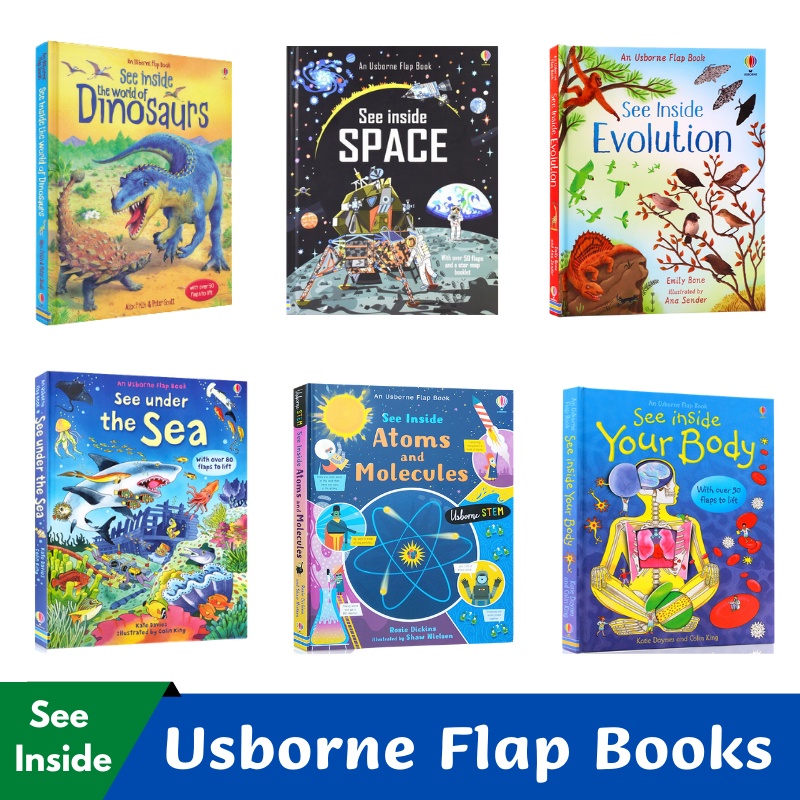 Usborne Lift The Flap See Inside Board Books for Kids English learning ...