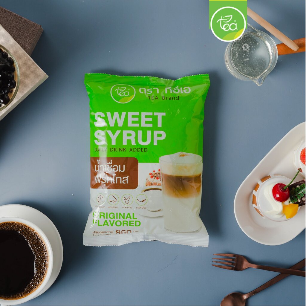 น้ำเชื่อมใส เข้มข้น ละลายเร็ว สำเร็จรูป ไซรัป เครื่องดื่ม Fast Dissolving Syrup 860ml/ถุง ...