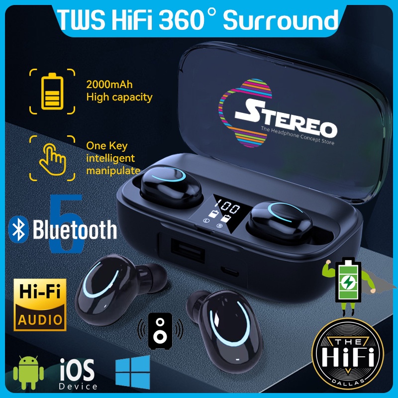 【TWS X10】ชุดหูฟัง ชุดหูฟังบลูทู ธ ไร้สาย ชุดหูฟัง BASS HiFi 9D 360°ชุด ...