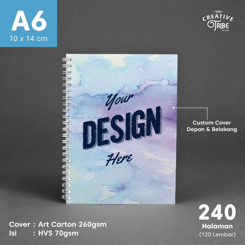 A6 Spiral Notes - 240 หน้า HVS / Notebooks / Blocknote Custom | Shopee ...