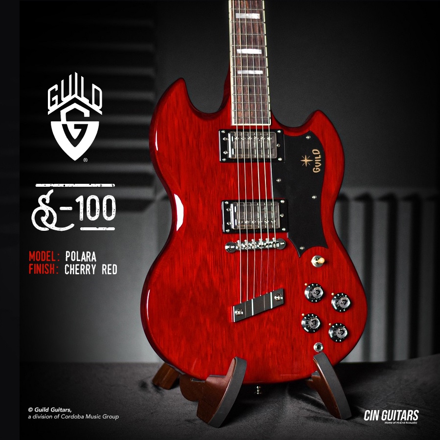 Guild S-100 Polara Cherry Red กีตาร์ไฟฟ้าทรง SG (Mahogany Body ...