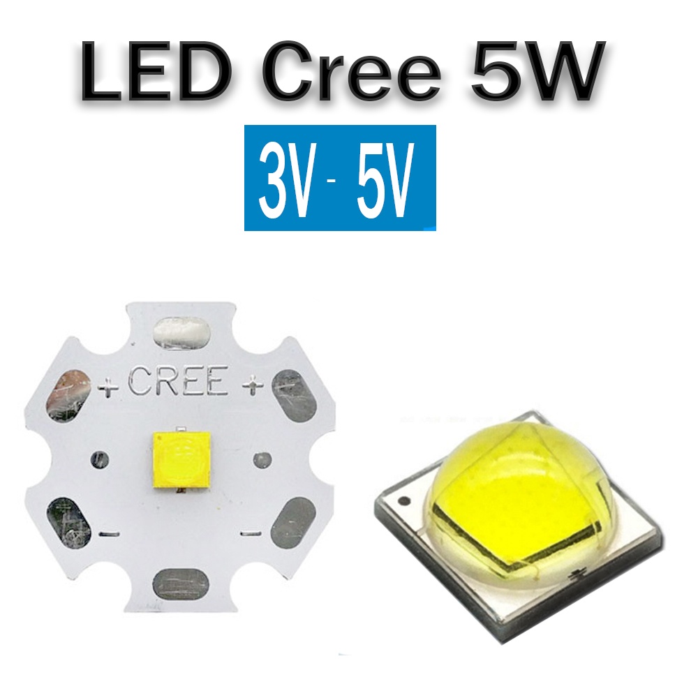 ชิป LED Cree 1W,3W,5W แรงดันไฟฟ้า 3V - 5V, ฮีทซิงค์ก่อนบัดกรี 20 มม. ...