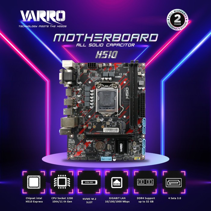 เมนบอร์ด VARRO H510 SOCKET LGA 1200 DDR4 รับประกันอย่างเป็นทางการ ...
