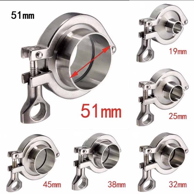 Tri clamp set SS304 2” แคล้มเฟอรูลครบเซ็ต | Shopee Thailand