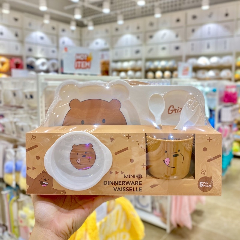 Miniso ชุดถ้วยจานน้องหนู We Bare Bears Collection Dinnerware Set (5 pcs ...