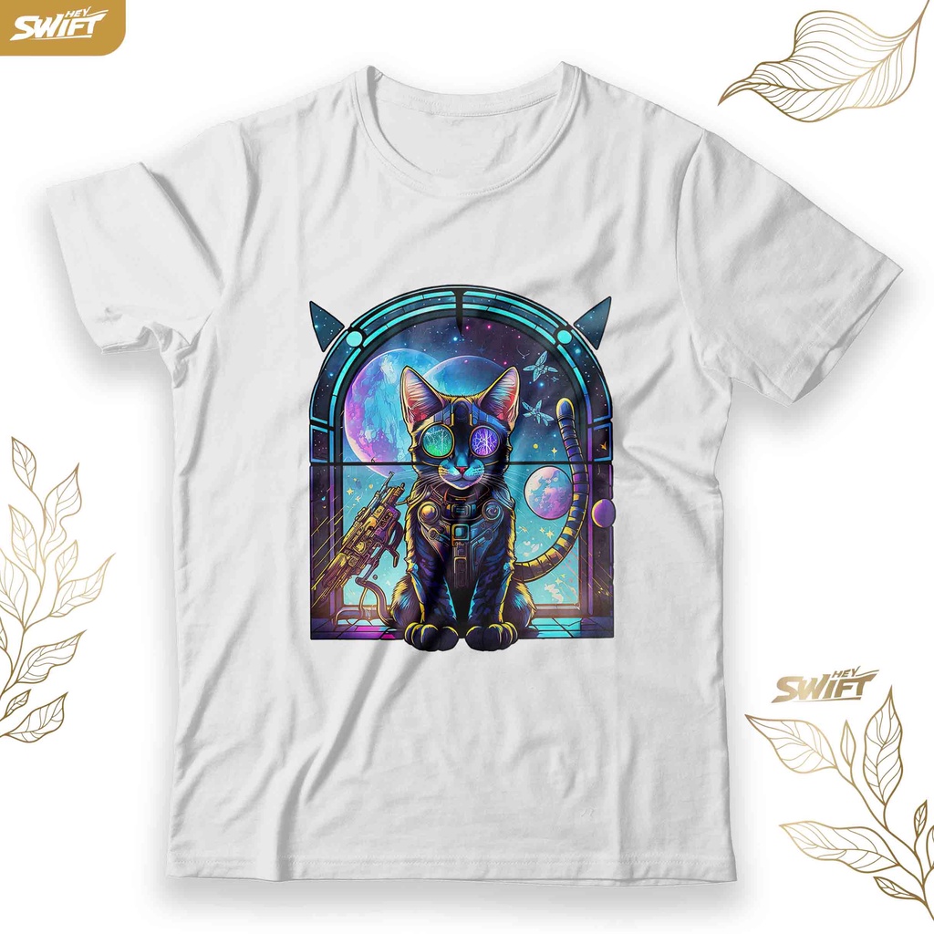 เสื้อยืด Stained Glass Explorer Cat Cool Cat TSHIRT เสื้อผ้า DISTRO ...