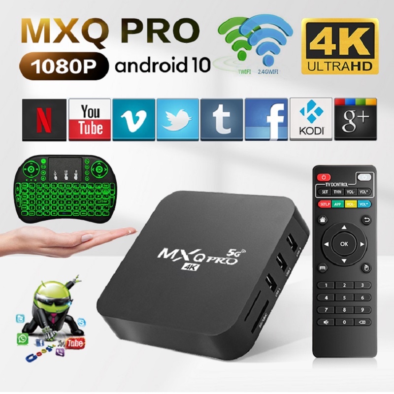 กล่องสมาร์ททีวี mxq pro tv box 4k 5g android10.0 smart set top box + I8 คีย์บอร์ดไร้สาย | Shopee ...