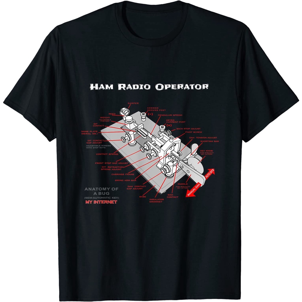 ใหม่จํากัด Ham Radio Operator Morse Code Key เสื้อยืดจัดส่งฟรี tops tee ...