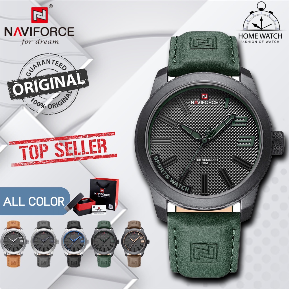 NAVIFORCE NF9202 นาฬิกาสายหนัง เรียบ หรูหรา กันน้ำได้ 3 ATM ดีไซน์สปอร์ต งานแท้ รับประกันศูนย์ ...