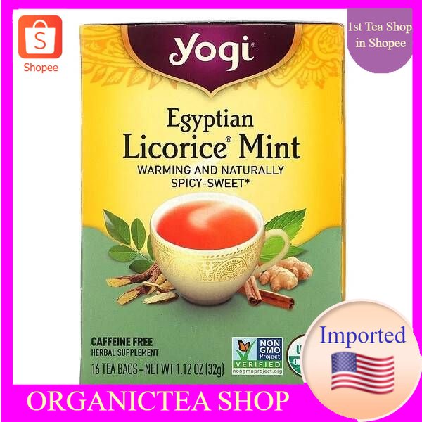 ชา Yogi Tea Egyptian Licorice Mint Caffeine Free,16 Tea Bags มิ้นท์ ...