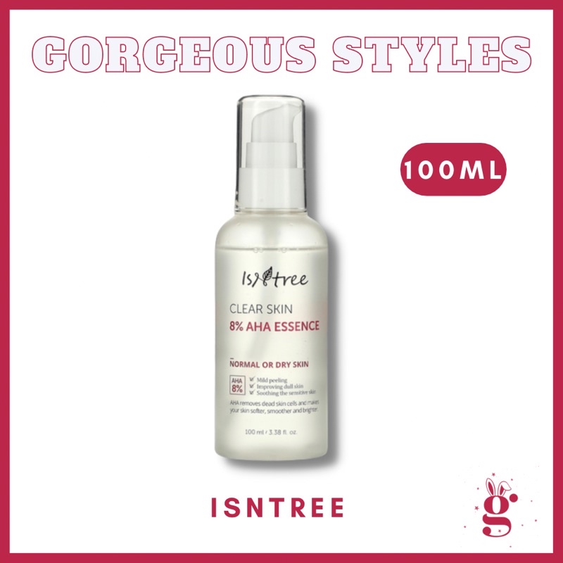 Isntree CLEAR SKIN 8% AHA ESSENCE 100ML/GLYCOLIC ACID/ACTIC ACID ...