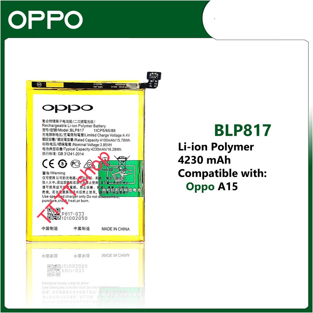 แบตเตอรี่ Oppo A15 / A15 2020 / A15s / Oppo A16K BLP817 4230mAh ส่งจาก ...