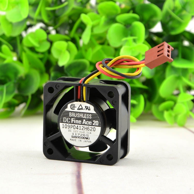 ต้นฉบับญี่ปุ่น Sanyo 109P0412H620 4 ซม.4020 DC12V 0.11A Double Ball พัดลมสามสาย | Shopee Thailand