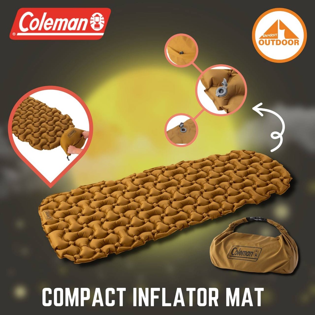 Coleman Compact Inflator Mat/S แผ่นรองนอนพร้อมถุงปั้มลมเหมาะท่องเที่ยว ...