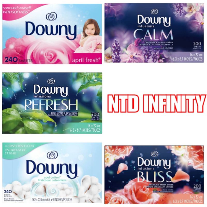 🇺🇸นำเข้า🇺🇸 แผ่นอบผ้า Downy Fabric Softener Dryer Sheets แผ่นปรับผ้า ...
