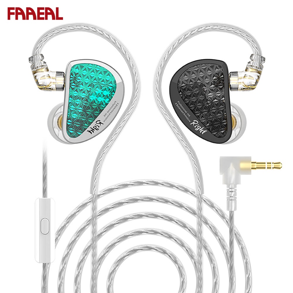 Faaeal KZ AS16 Pro หูฟังอินเอียร์ 8BA HIFI ตัดเสียงรบกวน สําหรับเล่นเกม | Shopee Thailand