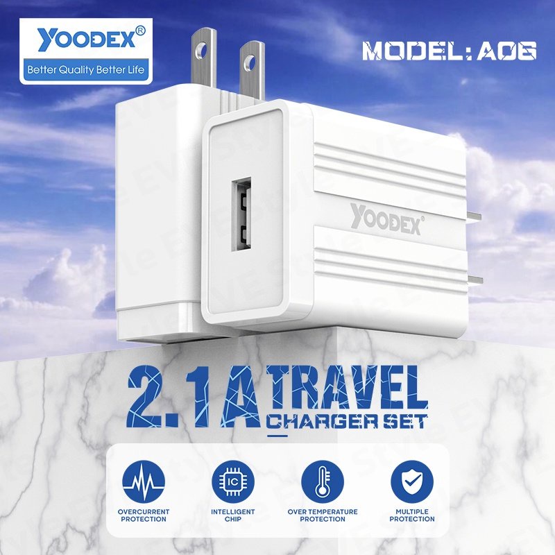 YOODEX A06 Fast Charging 1 USB 2.1A อะแดปเตอร์ หัวชาร์จ Wall charger ...