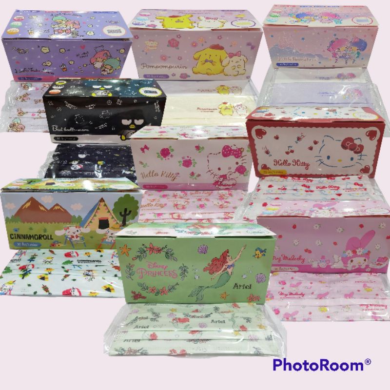 แมส Sanrio Green Ari Mask ผู้ใหญ่ ทรง flat กรีน แอร์ แมส Sanrio &Disney ...