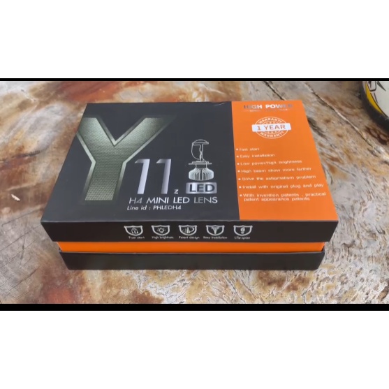 (ของแท้ 100%)รุ่นใหม่2022 1คู่ หลอดไฟหน้าLedมินิโปรเจคเตอร์ รุ่นY11 Y8 Y7 Y6 ขั้ว H4 RHD ไฟหน้า ...