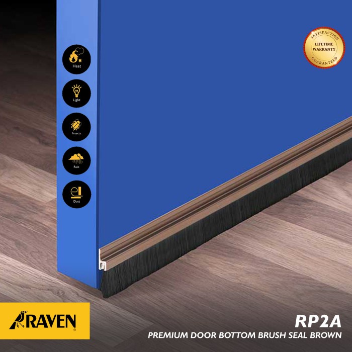 Raven Door Bottom Brush Seal Rp2A Brown Safety/Door Bottom Gap Cover ...