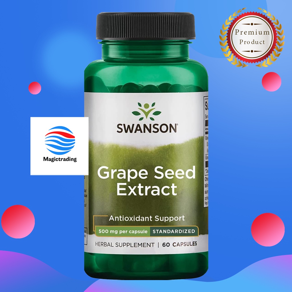 Swanson Grape Seed Extract (Standardized) 500 mg / 60 Caps | Shopee ...