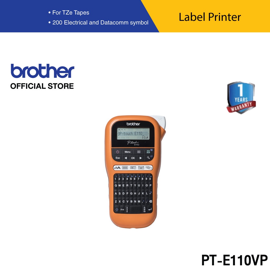 BROTHER Label Printer P-TOUCH PT-E110VP เครื่องพิมพ์ฉลาก (สติ๊กเกอร์ ...