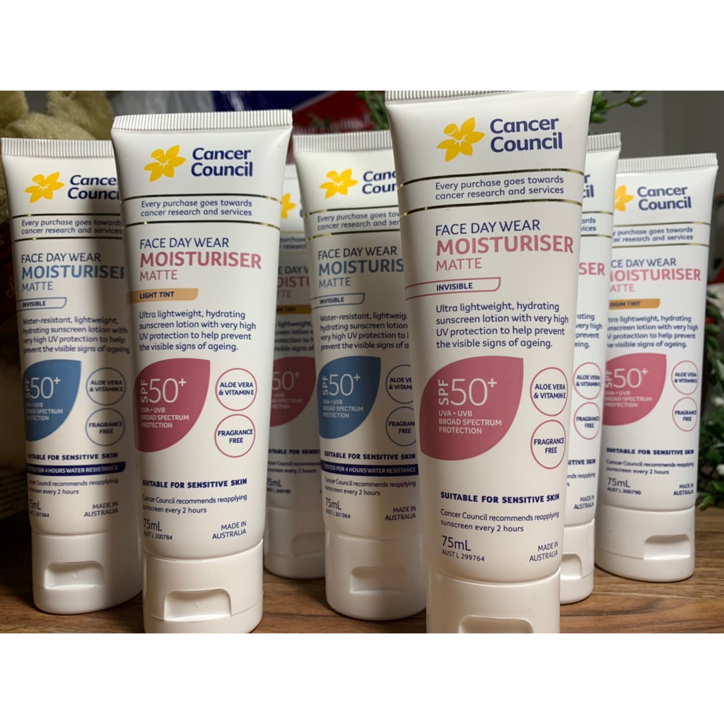พร้อมส่ง ครีมกันแดด Cancer Council Australia Face Day Wear Moisturiser Matte SPF 50+ UVA UVB 75 ...