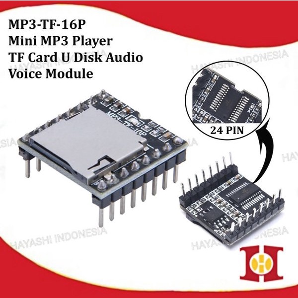 Dfplayer DF Player Mini MP3 โมดูลเสียง TF SD การ์ด MP3-TF-16P | Shopee ...