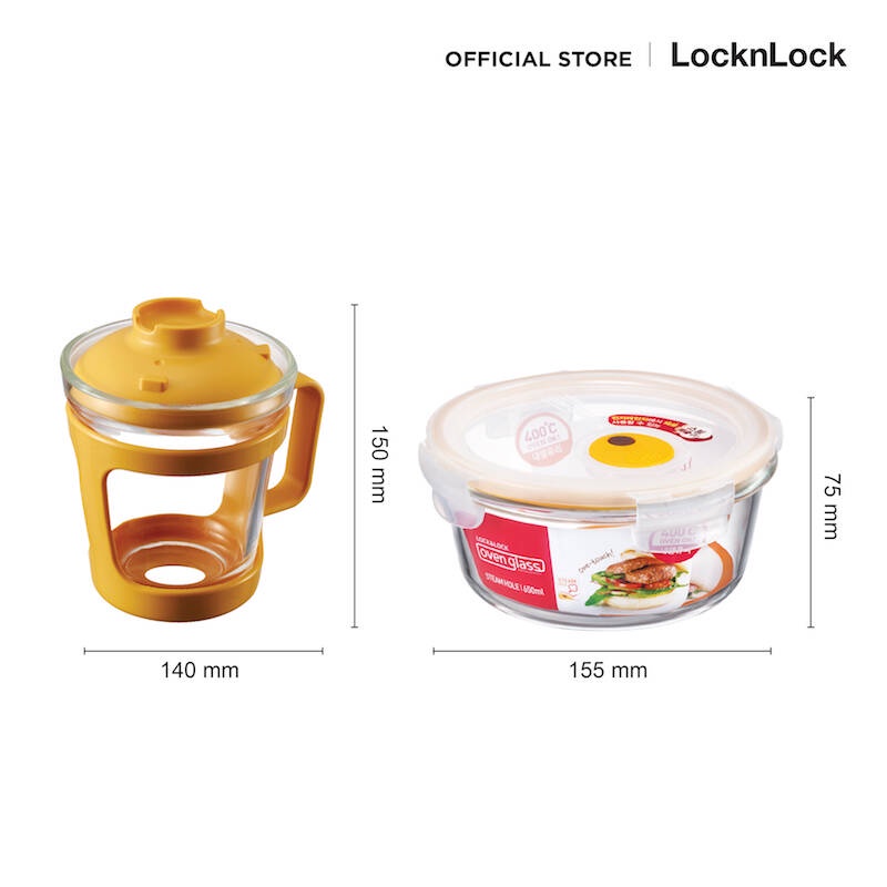 LocknLock ถ้วยต้มบะหมี่กึ่งสำเร็จรูป Easy Cooking Glassware ความจุ ...